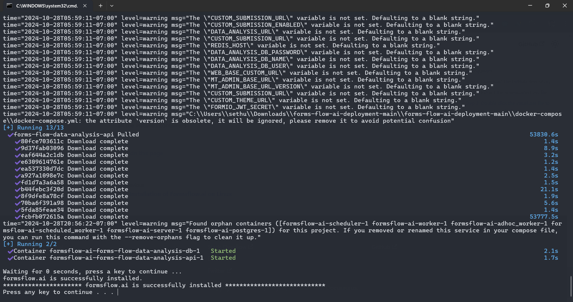 Installation of Formsflow.ai on windows | Formsflow Installation